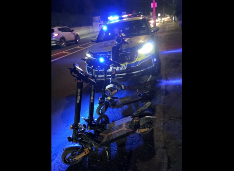 Gardai seize a number of e-scooters that were being driven on the road ...